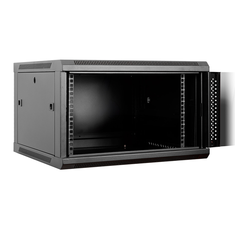 Import flat pack glass door wall mount data cabinet with blue strip ...